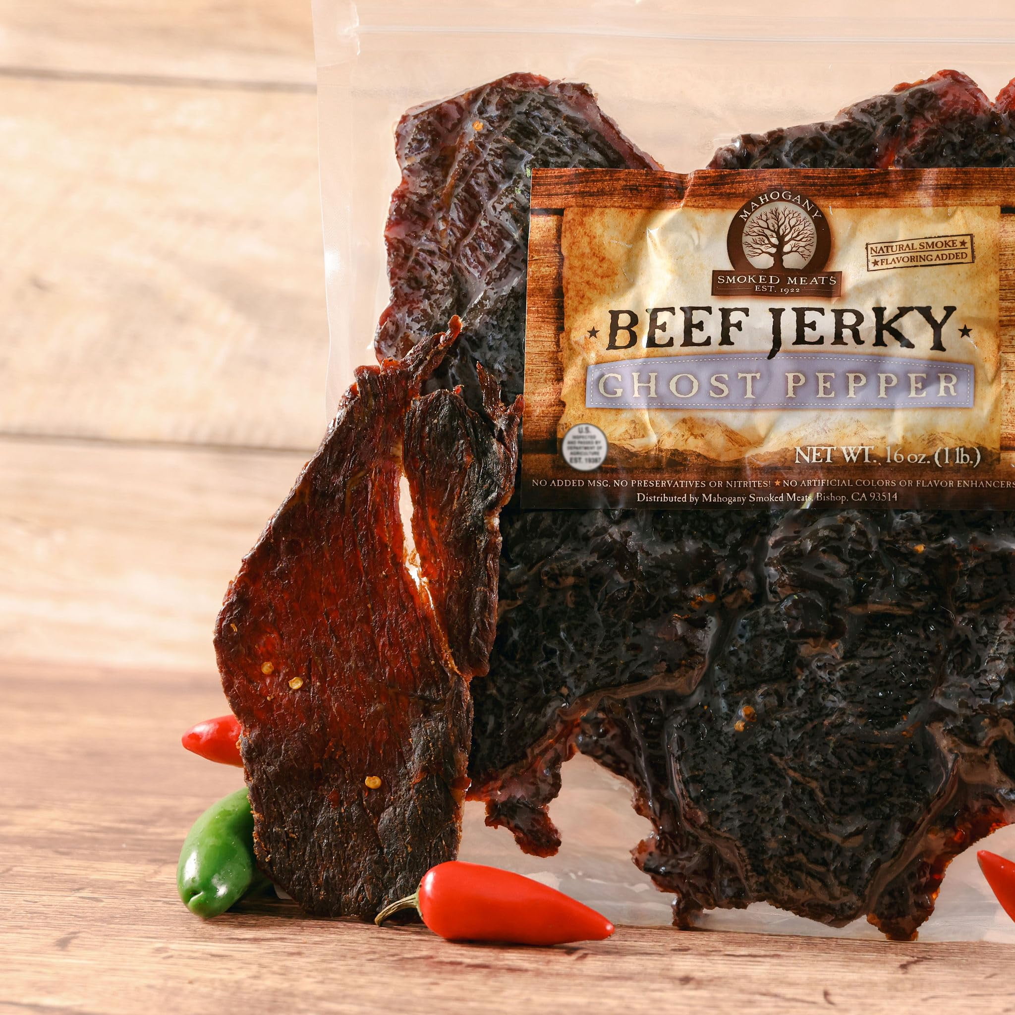 Mahogany Smoked Meats: Ghost YYF14 Pepper Beef Jerky - 16oz - Walmart.com