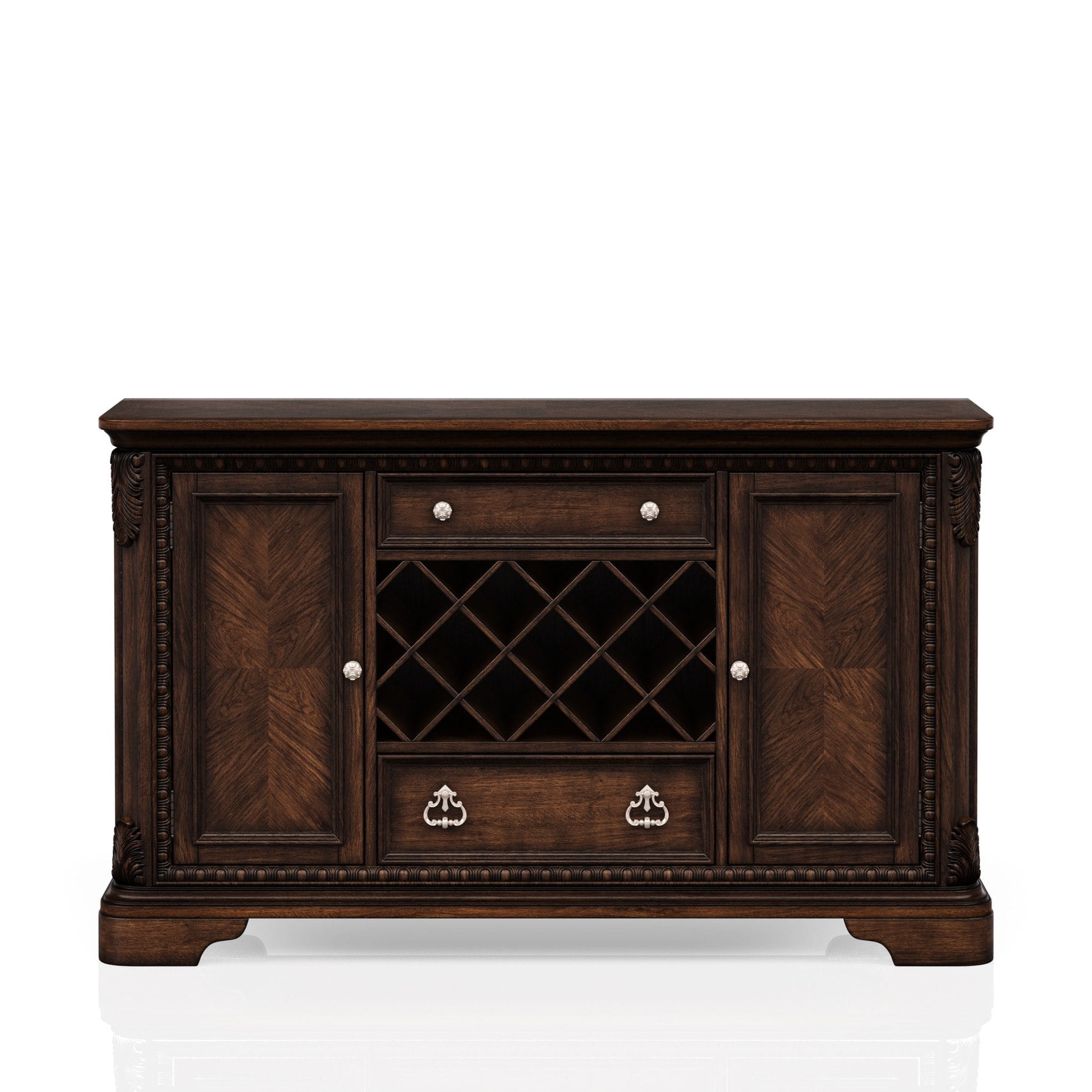Mahogany Wine Server | Dual Cabinets and Drawers Storage | Solid Wood ...