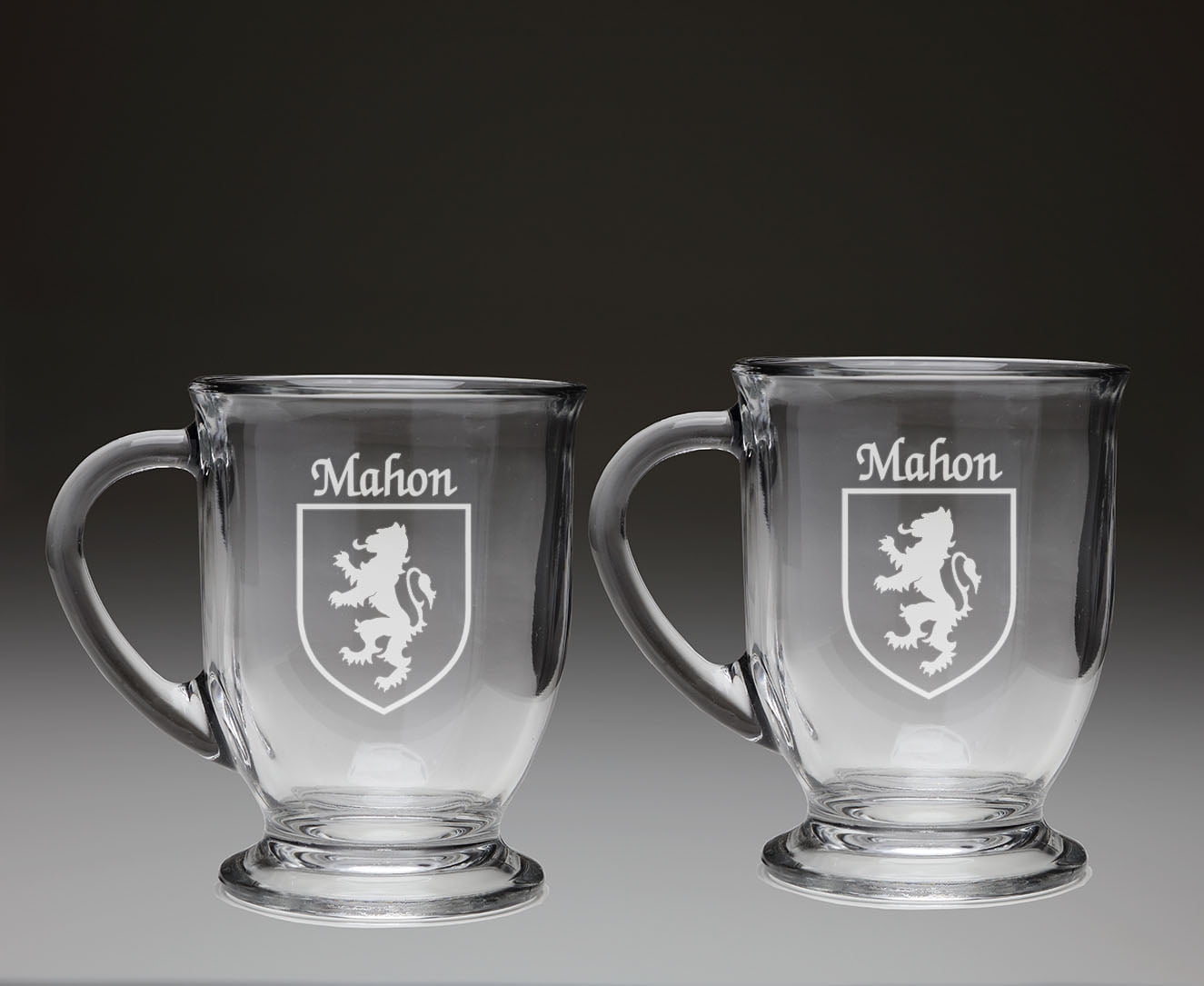 Mahon Irish Coat of Arms Glass Coffee Mugs - Set of 2 - Walmart.com