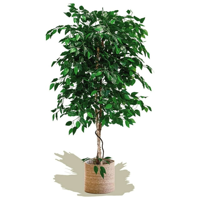 Maia Shop Artificial Ficus Tree 5 Feet Tall Tropical Home Decor, 60 ...