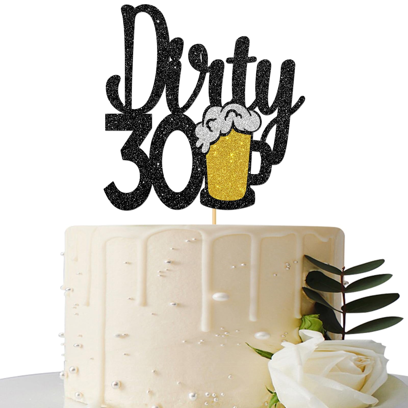 Maicaiffe Black GlitterEGSC Dirty 30 Cake Topper - Happy 30th Birthday ...