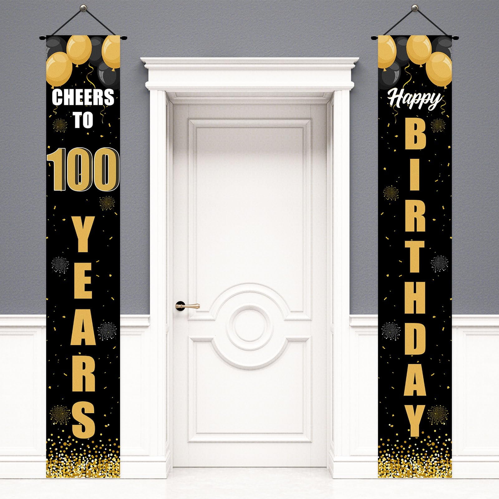 Maicaiffe Happy 100th FEV6 Birthday Porch Sign Hanging Banner - to 100 ...