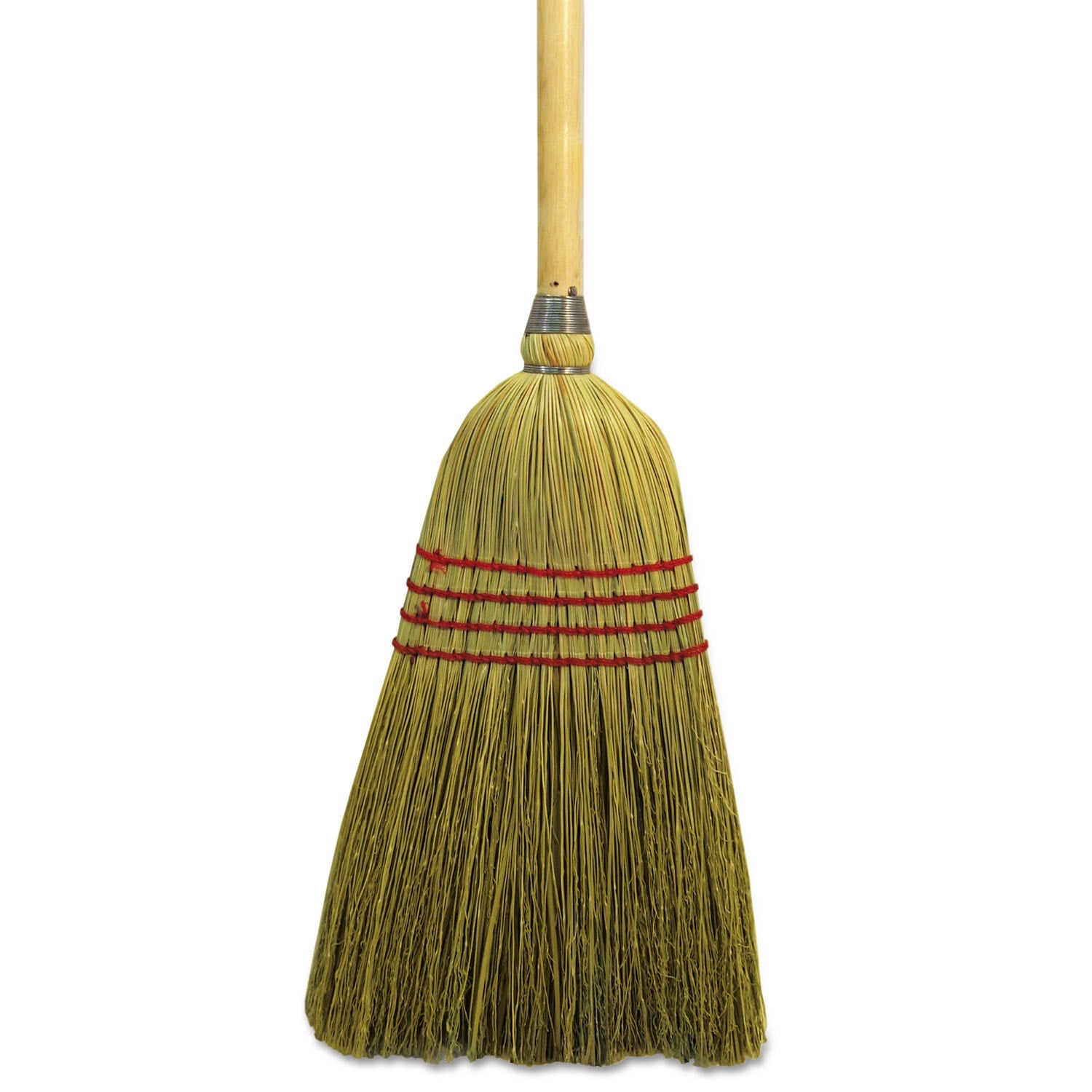 "Maid Broom, 55"" Long, Mixed Fiber Bristles, Natural Color, Light-Duty ...
