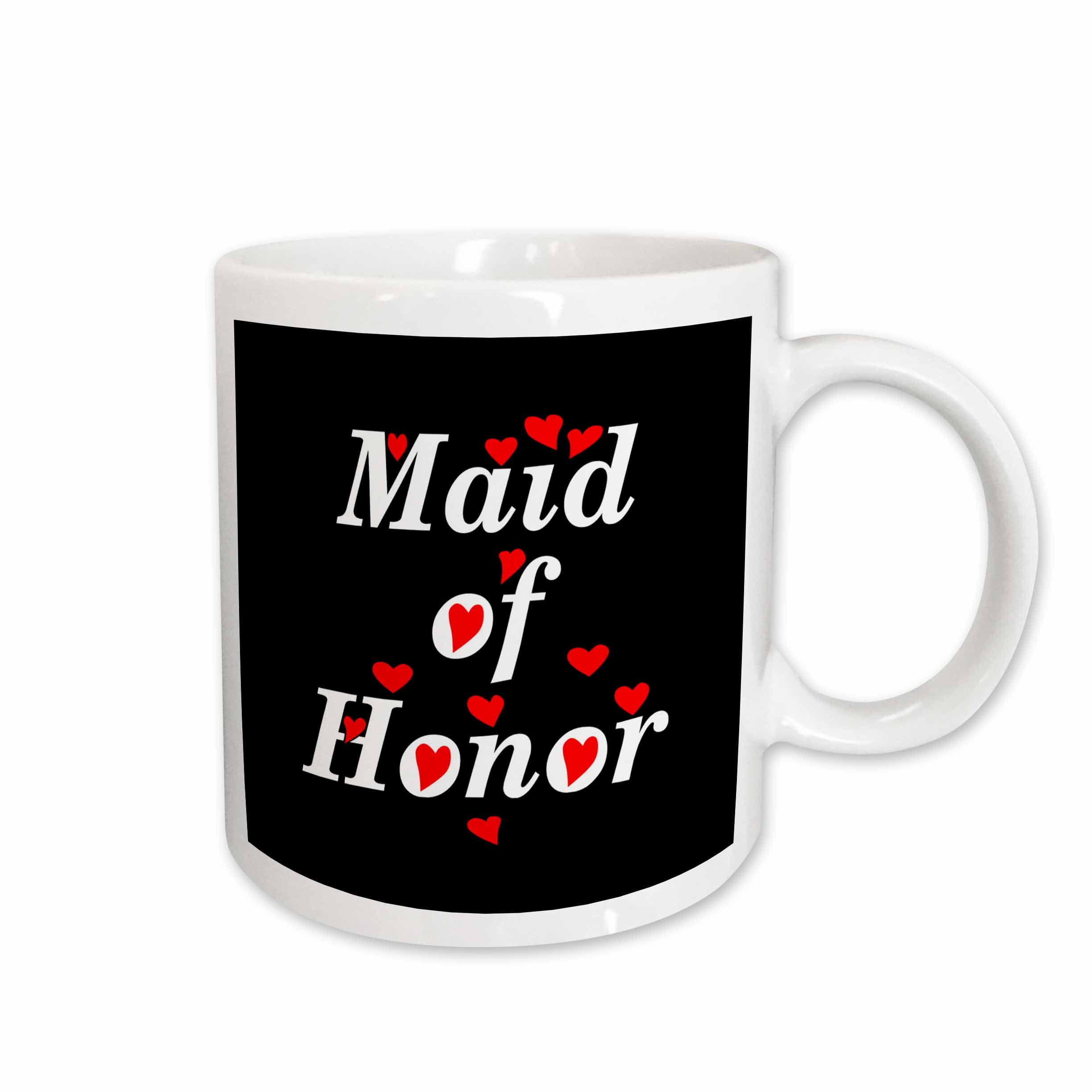 3drose, Maid of Honor White Font and Red Hearts, Typography, 3dramm ...