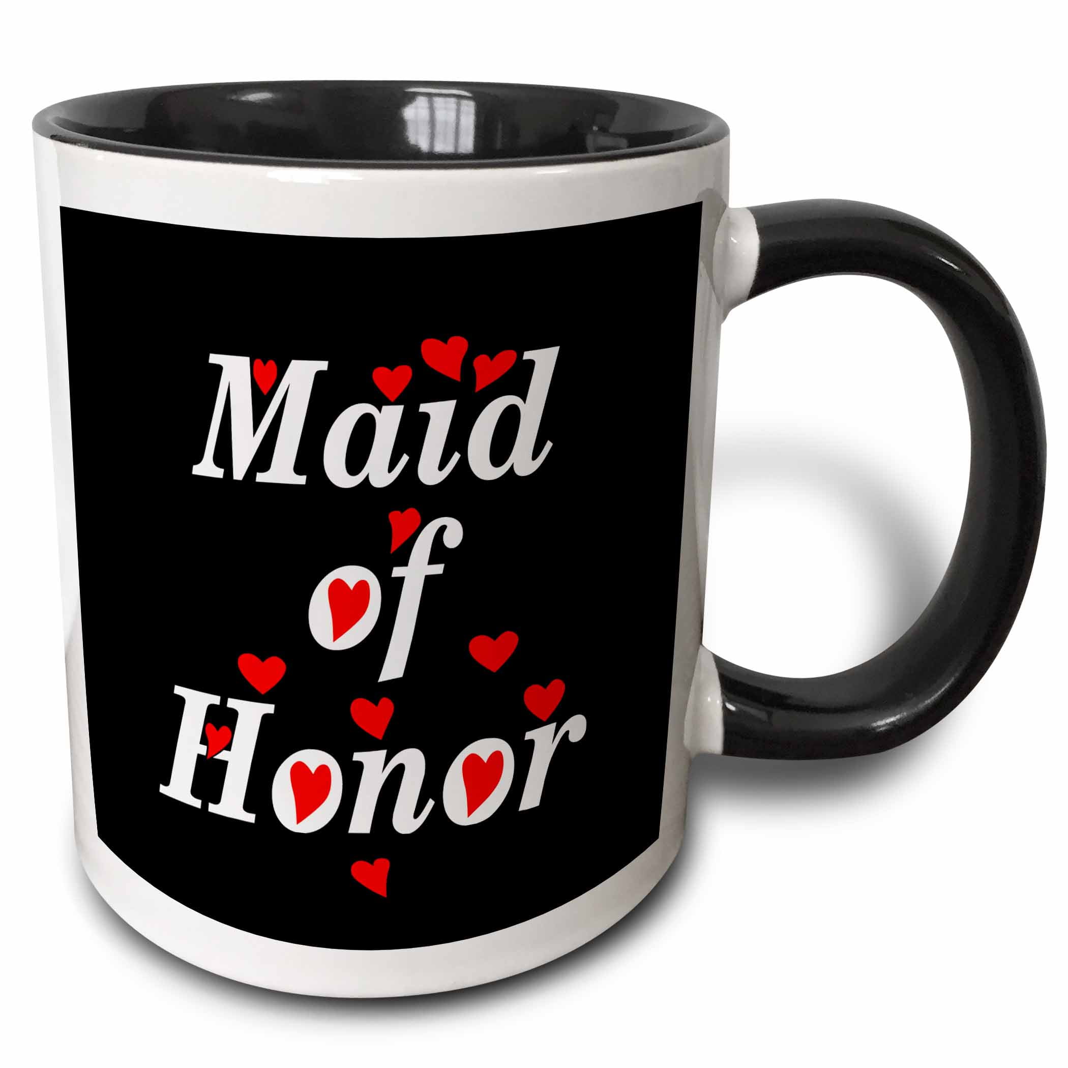 3drose, Maid of Honor White Font and Red Hearts, Typography, 3dramm ...