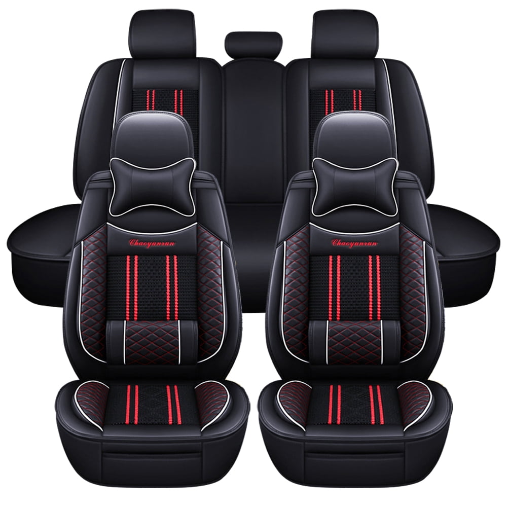 Maidao Car Seat Covers Full Set, Faux Leather Seat Protectors with ...