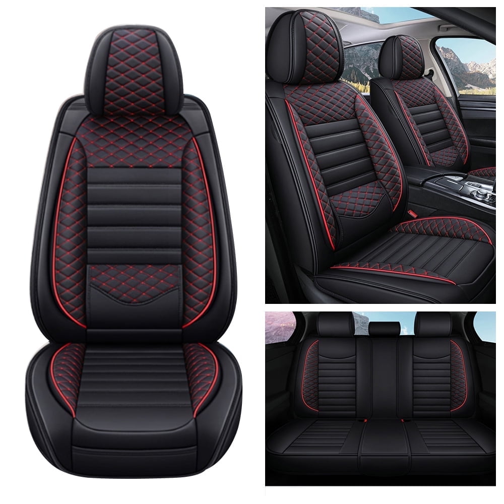 Maidao Luxury Leather Car Seat Covers Full Set,Waterproof Faux Leather ...