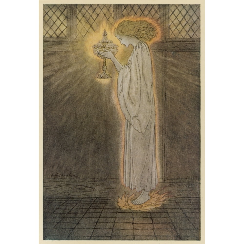 Maiden And Grail Poster Print By Mary Evans Picture Libraryarthur Rackham