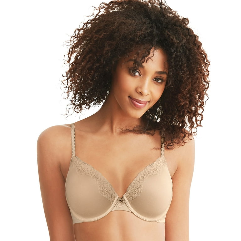 Women s Maidenform 09404 Comfort Devotion Embellished Extra Coverage Bra Latte Lift w Black 40B Walmart