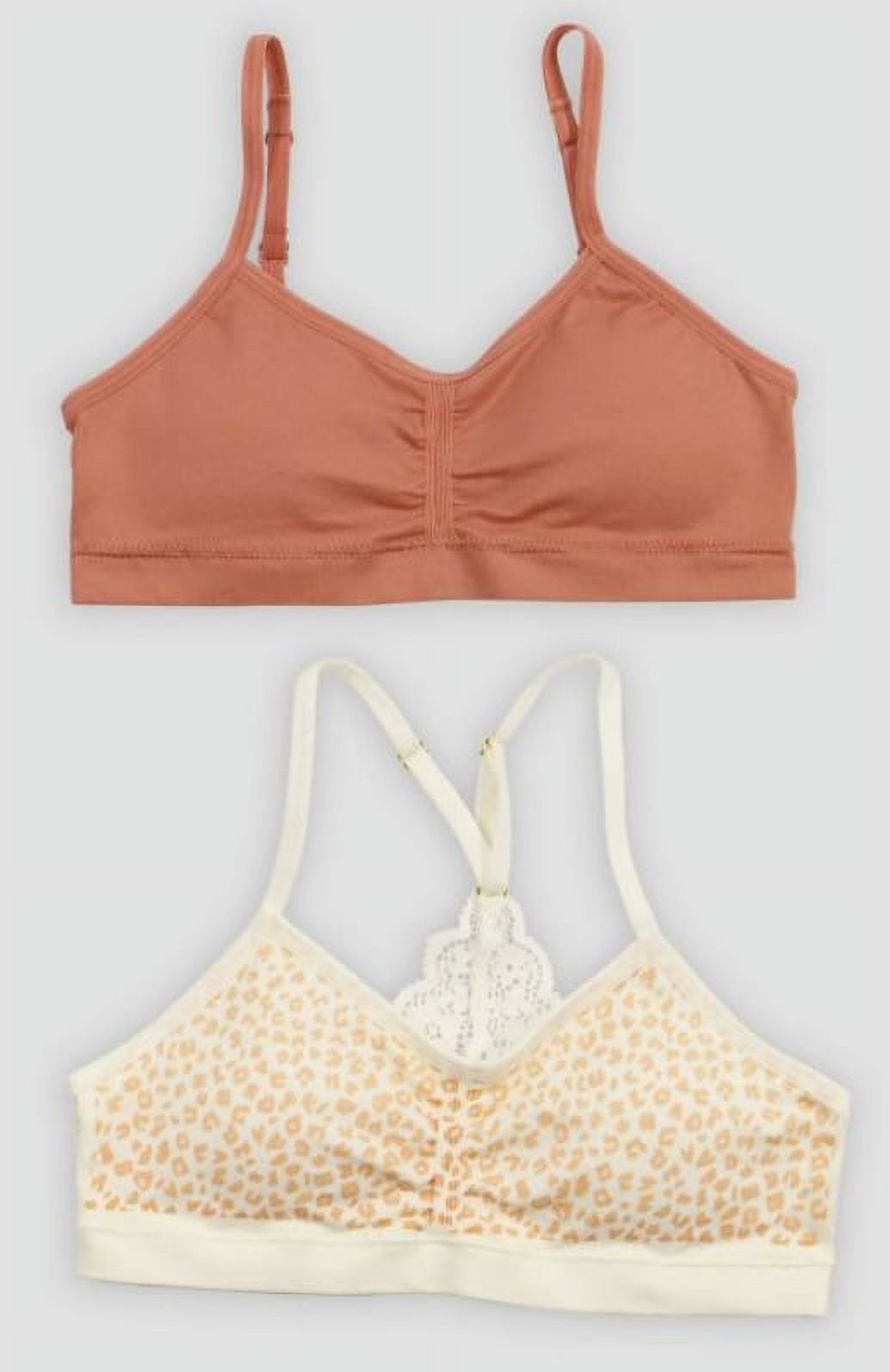 Maidenform Girls' 2pk Seamfree Lace Back Padded Crop Bra - Large ...