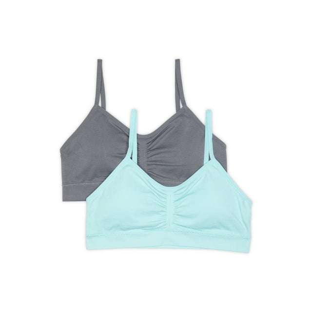 Maidenform Sweet Nothings Girls Ruched Crop Seamless Bra, 2-Pack, Sizes ...