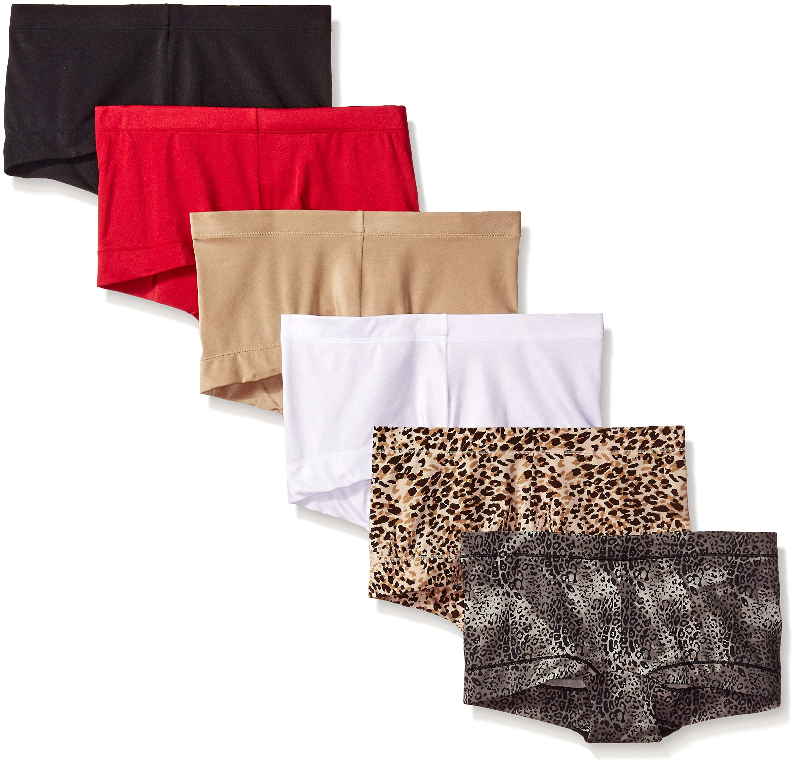 Maidenform Women's 6-Pack Dream Boyshort Panty, Neutral Snow Leopard ...