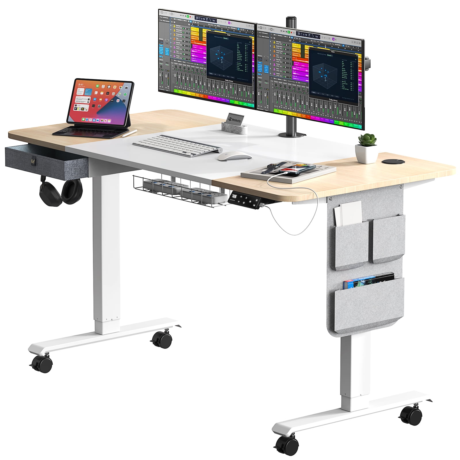 Maidesite 55 x 28 inches Height Adjustable Electric Standing Desk with ...