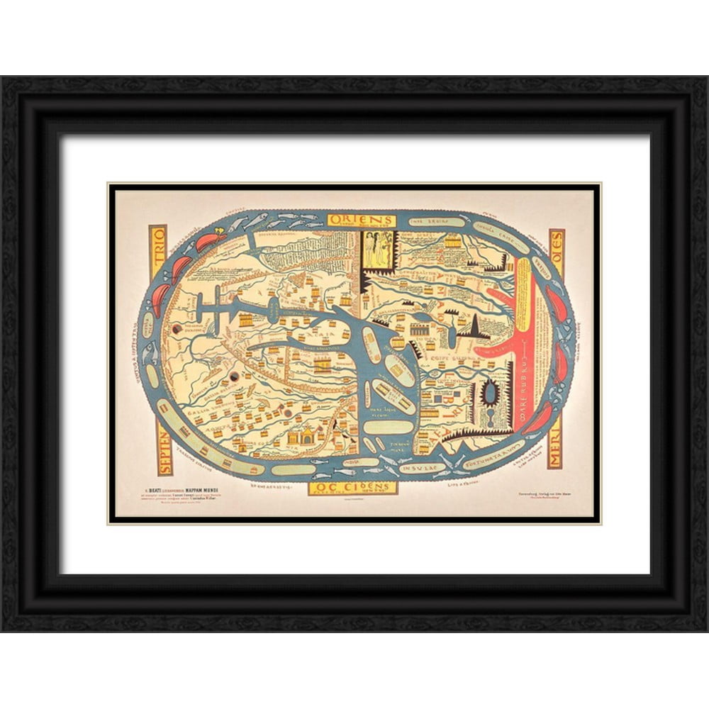 Maier, Verlag Von Otto 14x11 Black Ornate Wood Framed with Double ...