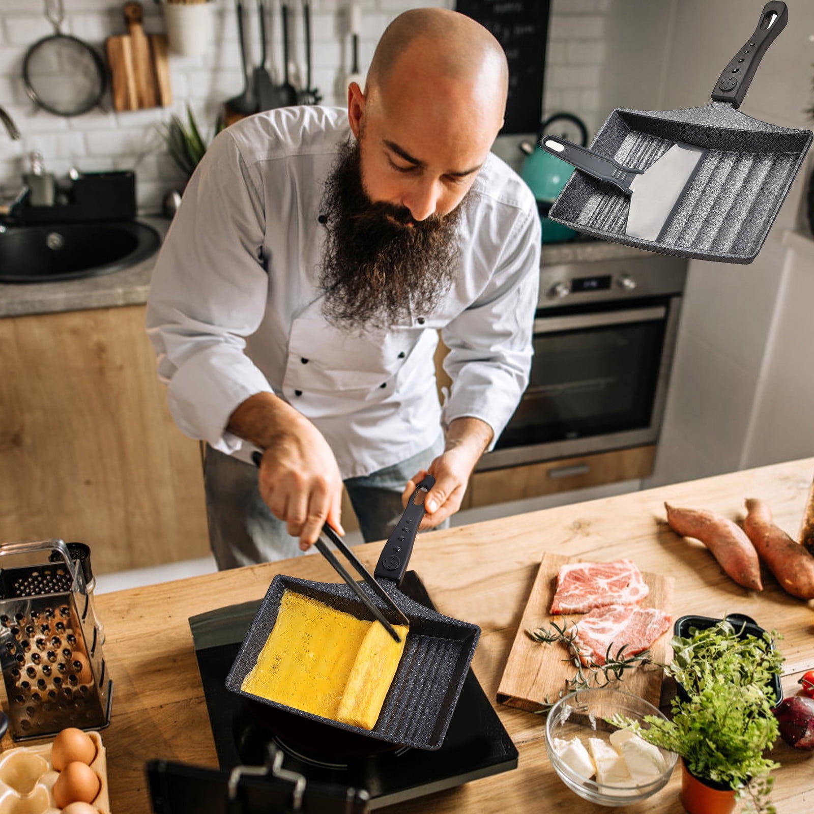 Maifan Stone Non-Stick Wavy Bottom Egg Rolling Pan - 31.5cm Mini ...