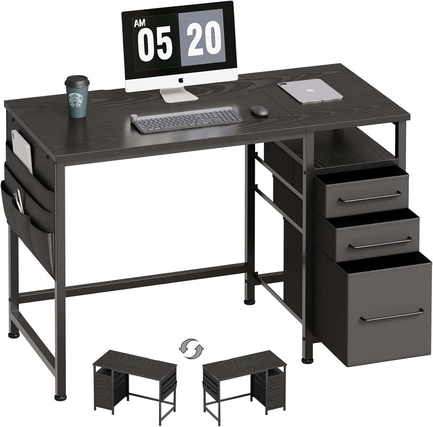 Maihail Maihail Small Desk with Drawers, 40 inch Computer Desk with ...