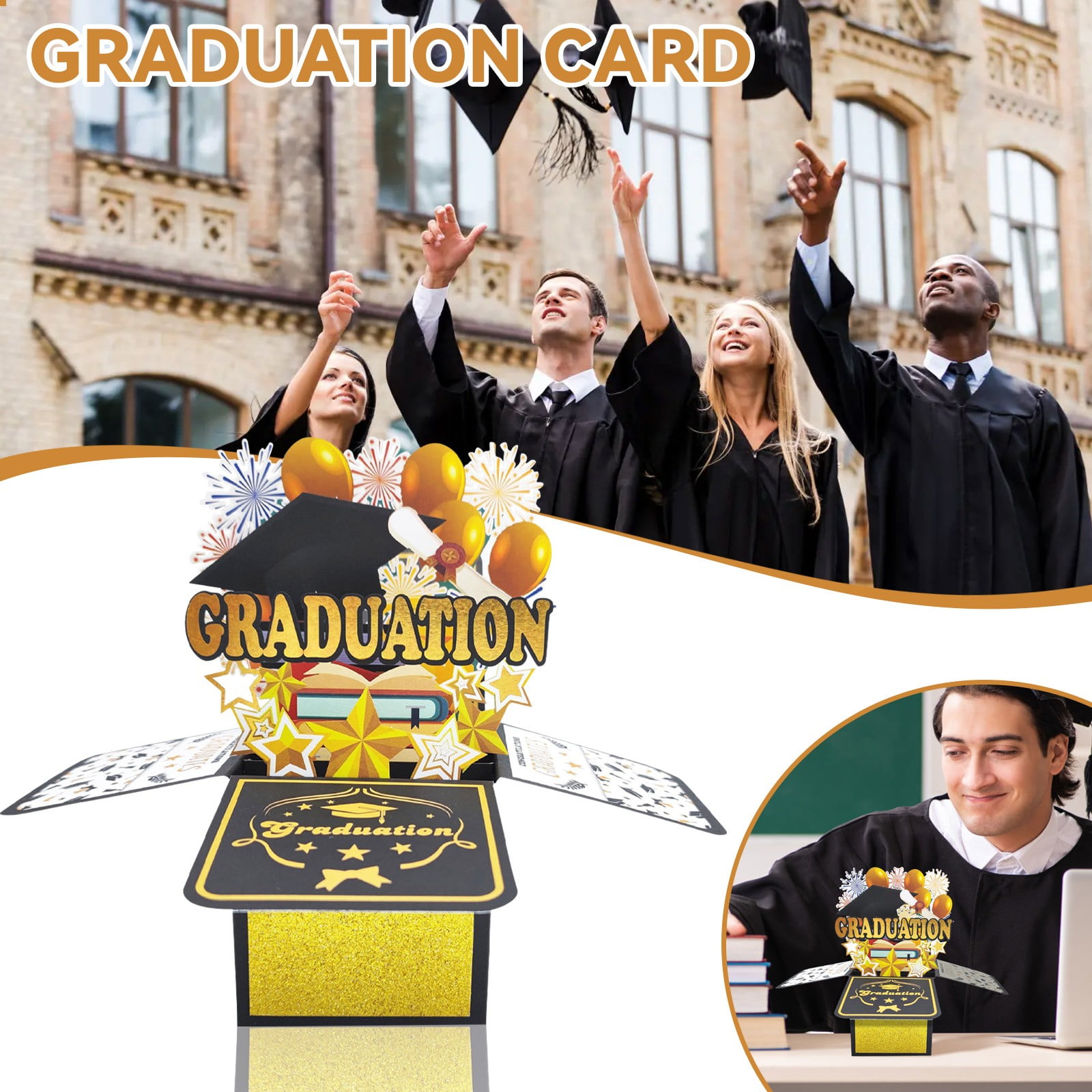 Maijiayi Graduation Party Decorations, Graduation Up Cards, 3D Happy ...