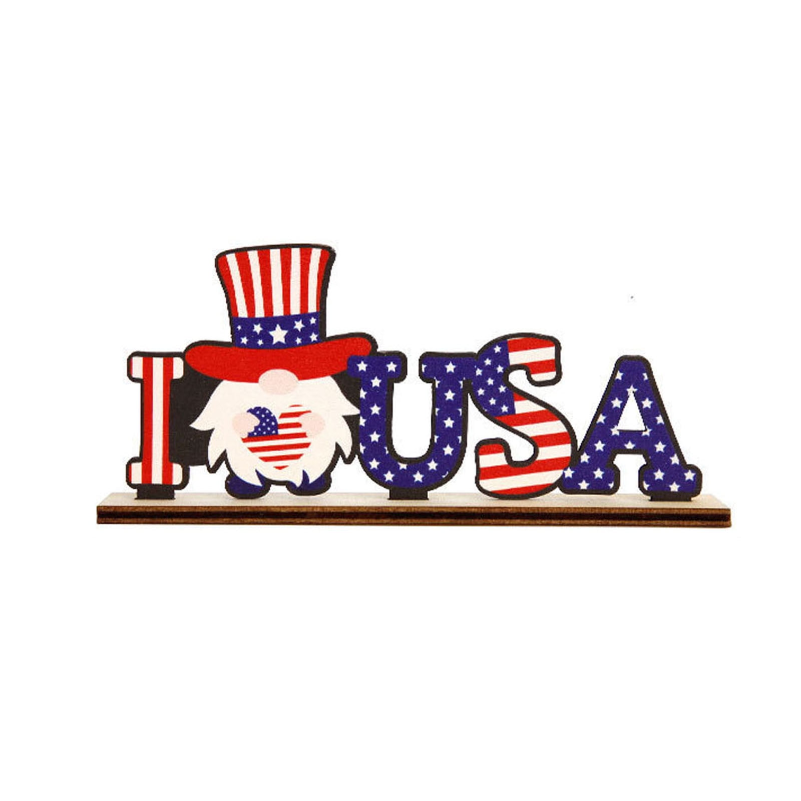 Maijiayi Independence Day American Flag Color Wooden Table Sign ...