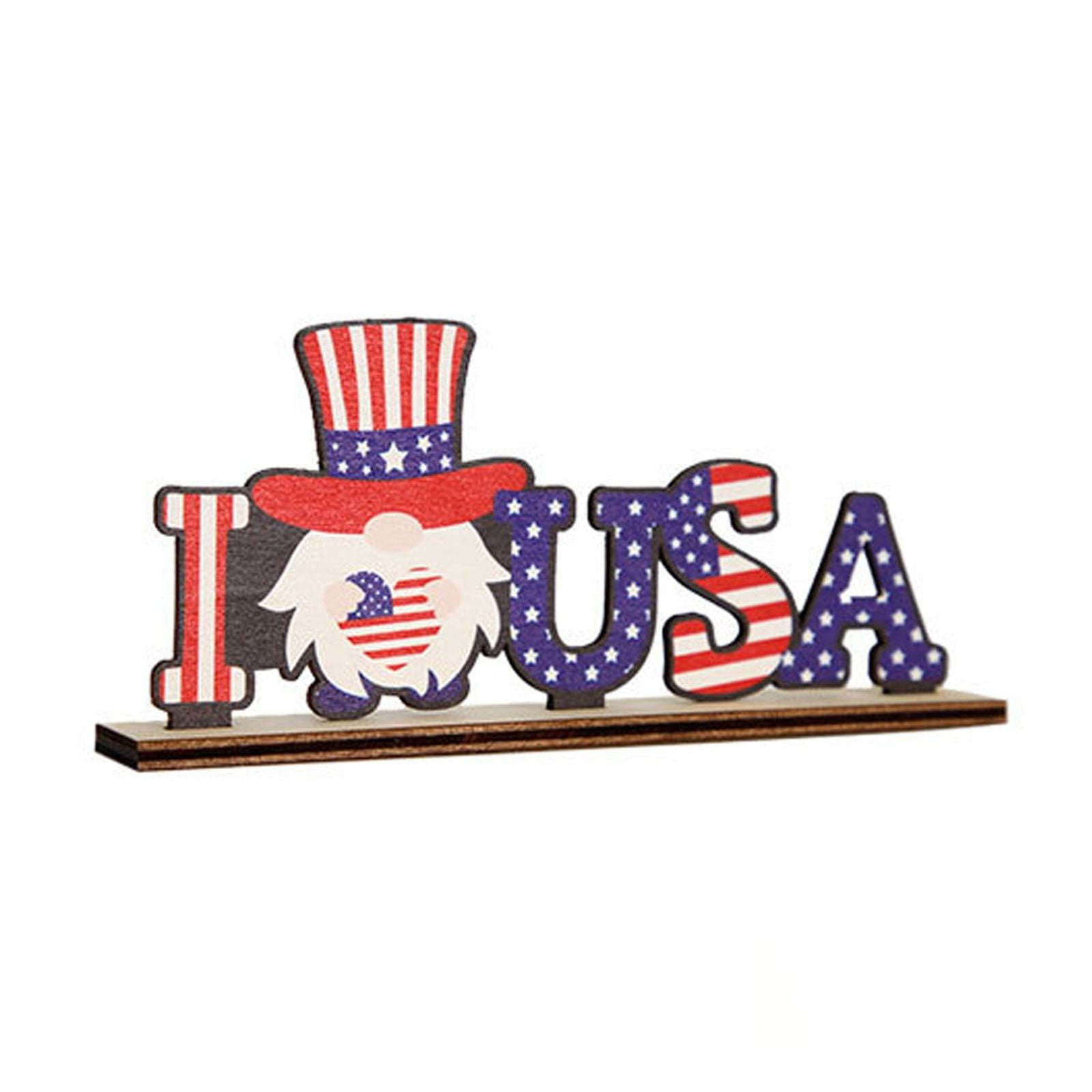 Maijiayi Independence Day Uncle Sam Hat Themed Wooden Table Decor ...
