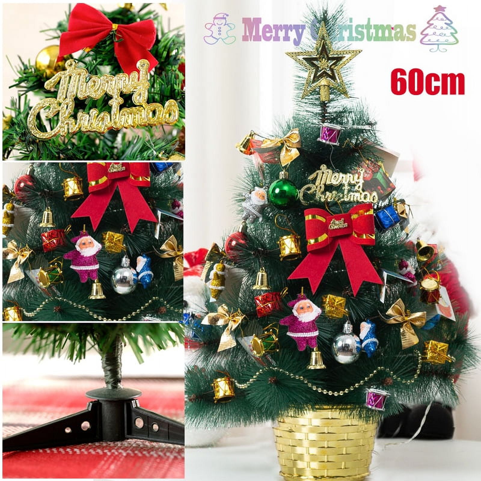 Maikaisi 24 Inch Prelit PVC Christmas Tree, Tabletop Decor, Battery ...