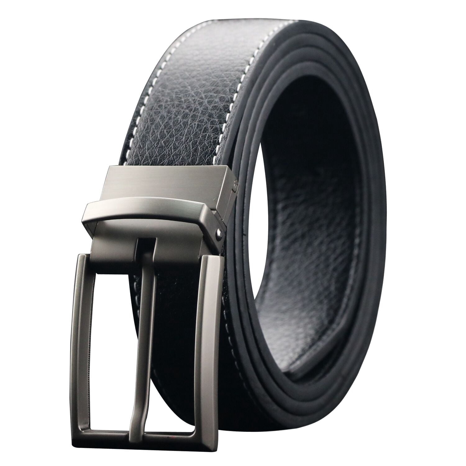 "Maikun Reversible Leather Belt for Men, Waist Size 32-34"", Dress ...