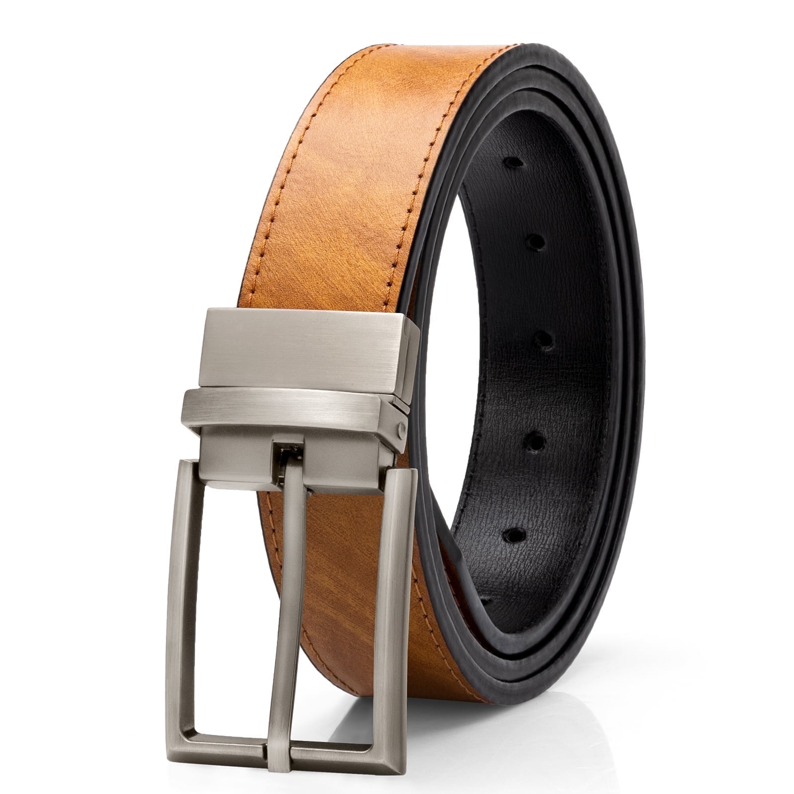 Maikun Men Belts Reversible Leather Belt Reverse for 2 Sides Dress ...