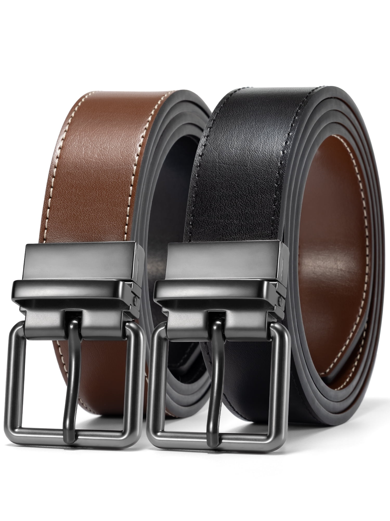 Maikun Men's Belt Reversible Leather Belts for Men One Belt Reverse For ...