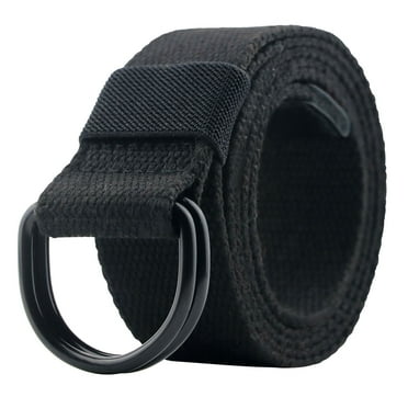 Falari 2-Pack Canvas Web Belt Metal Double D Ring Buckle for Men Women ...