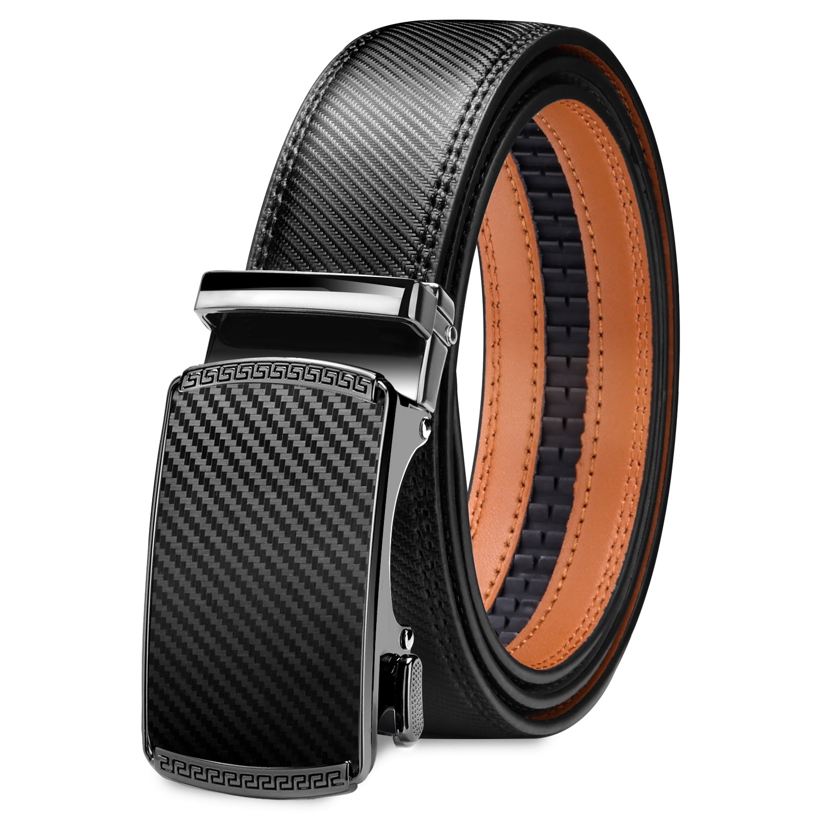 Maikun Ratchet Belts for Men Automatic Ratchet Buckle Slide Black Belt ...