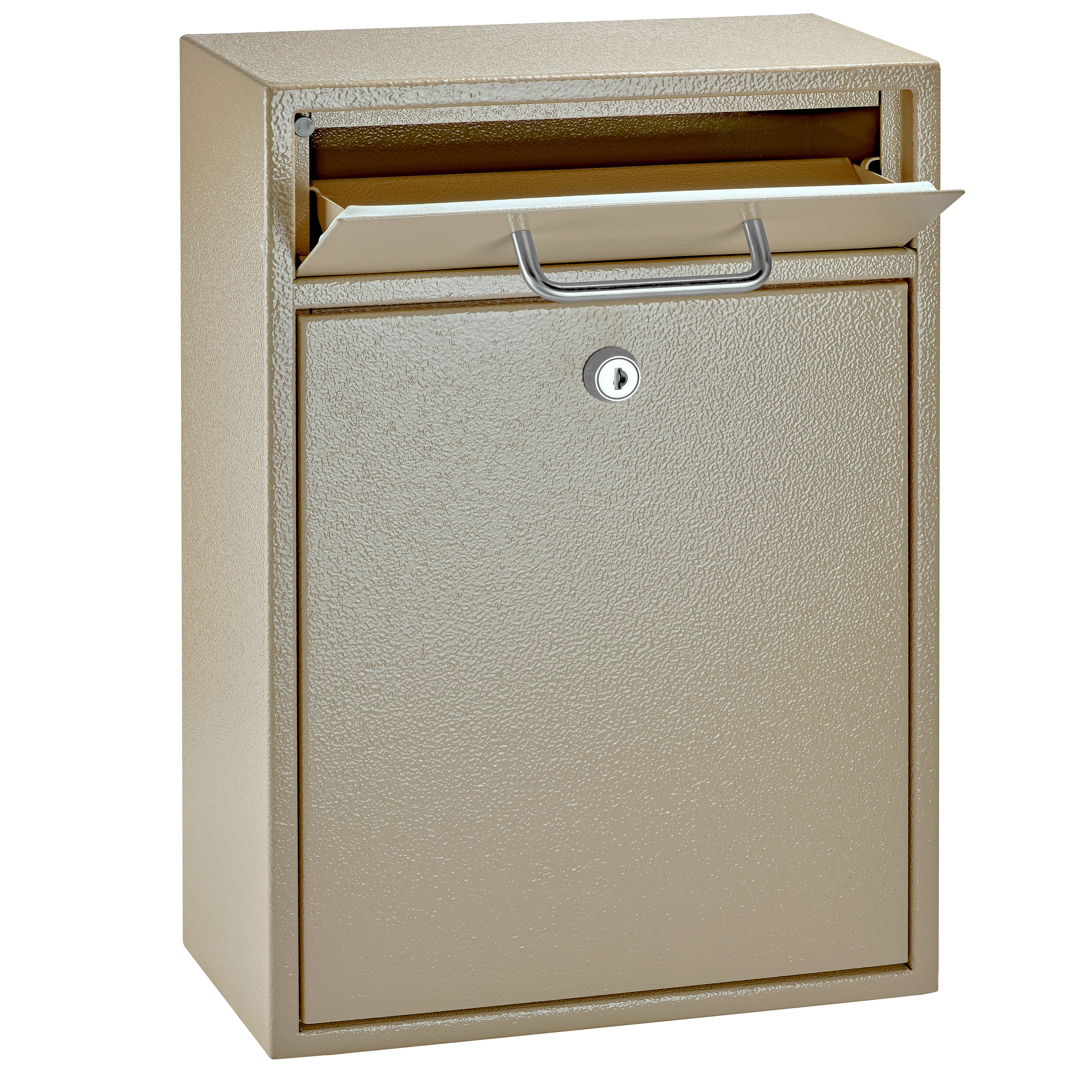 Mail Boss Locking Security Drop Box, 16 1/4"H x 11 1/4"W x 4 3/4"D, Tan ...