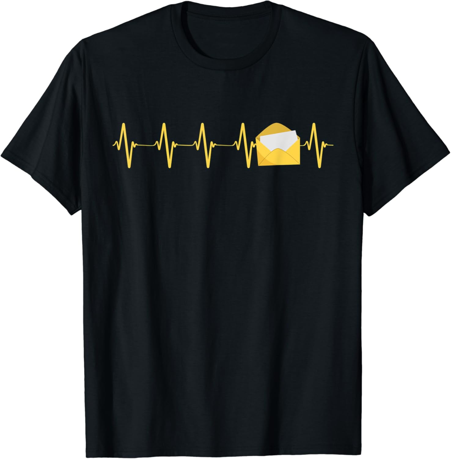 Mail Carrier Heartbeat - Funny EKG Pulse Heart Rate Postman T-Shirt ...