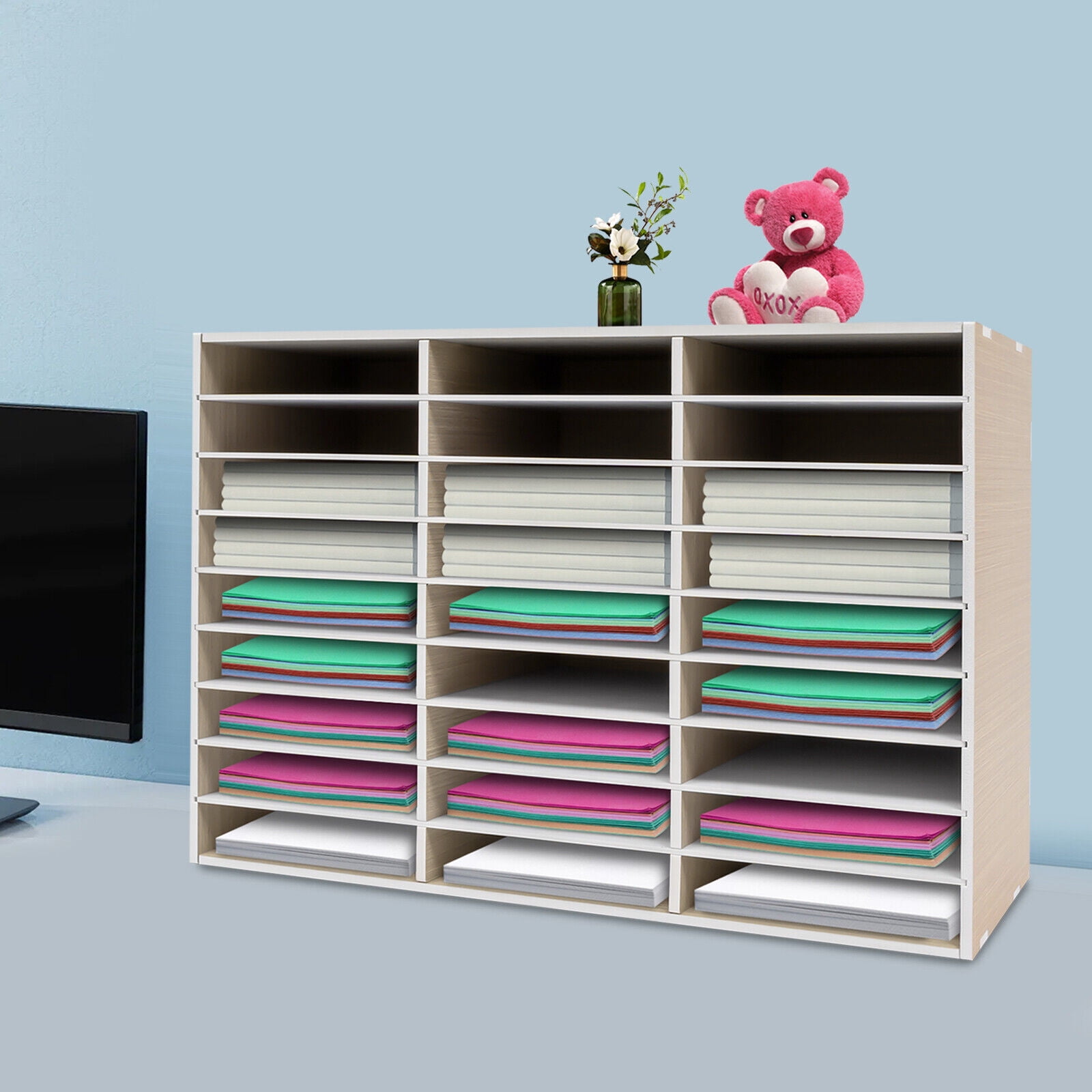 Mail Center Magazine Holder 31.5*12*21.69 inch 27 Slots Desktop ...