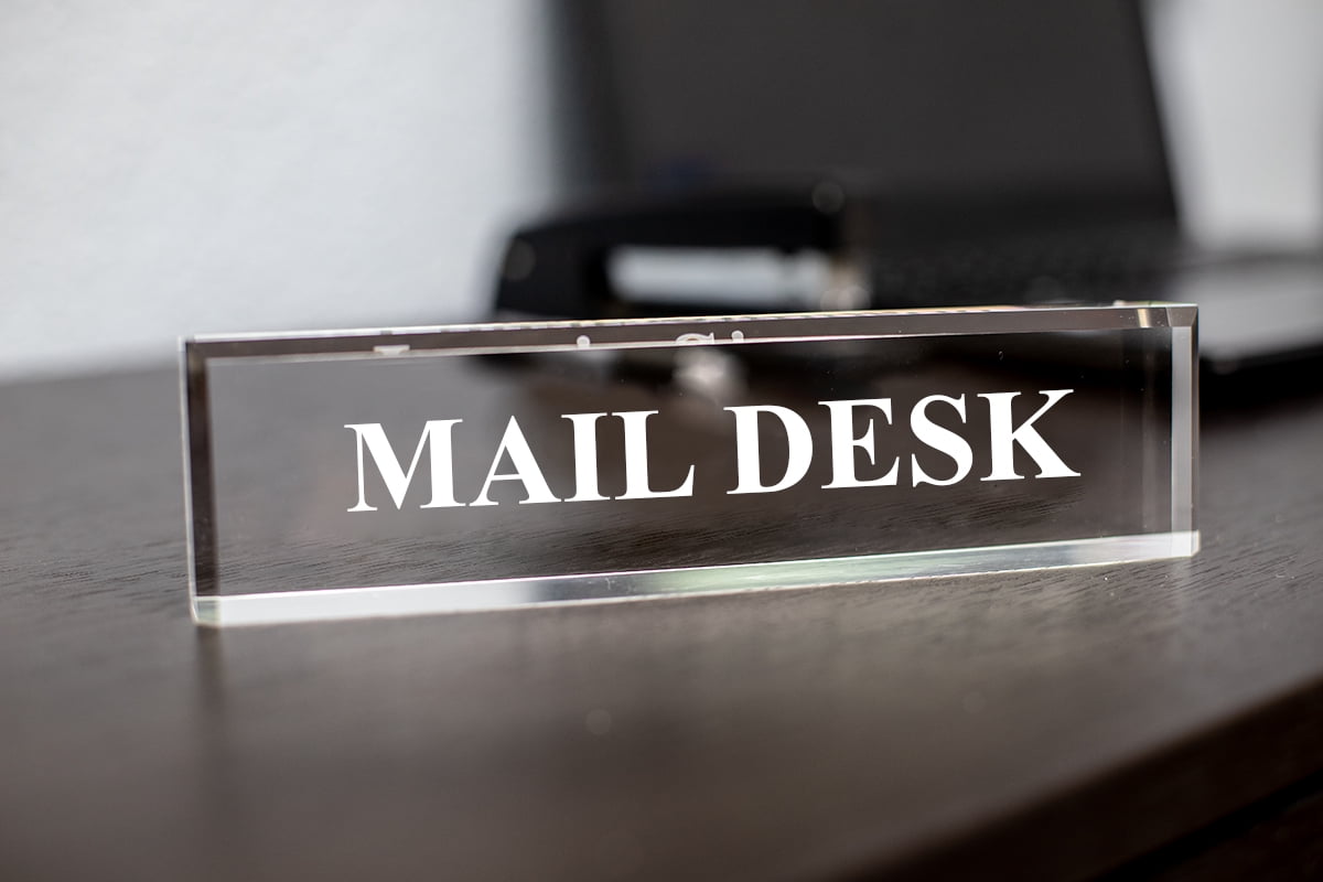 Mail Desk 2" x 8" Clear Acrylic - Office Desk Accessories D?cor ...