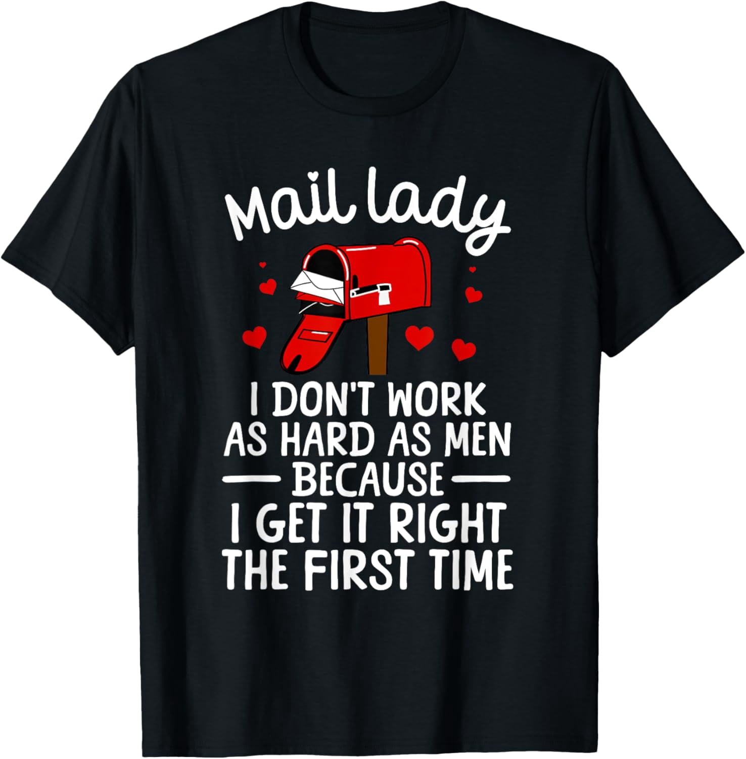 Mail Lady Design For Women Girls Postal Worker Mail Carrier T-Shirt ...