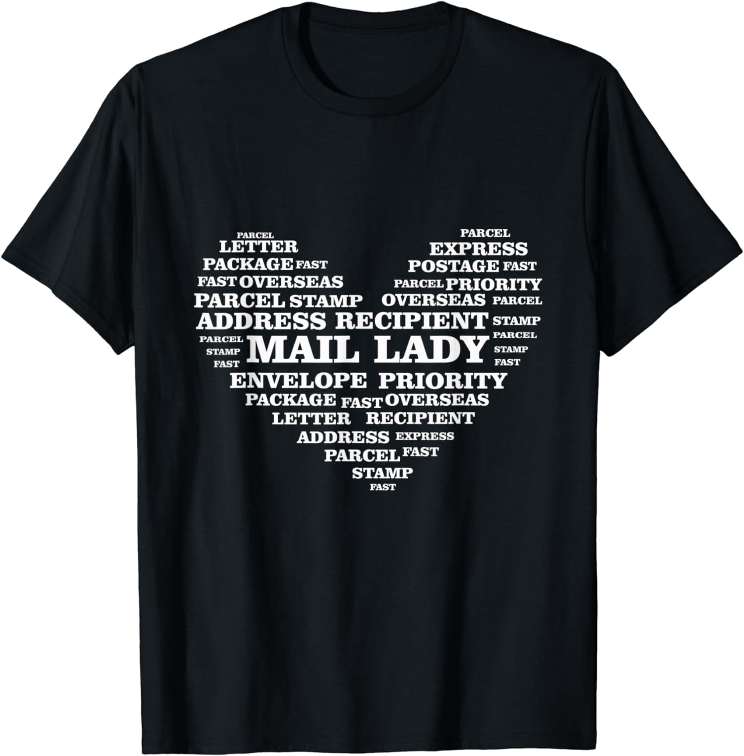 Mail Lady Heart Postal Office Worker T-Shirt - Walmart.com