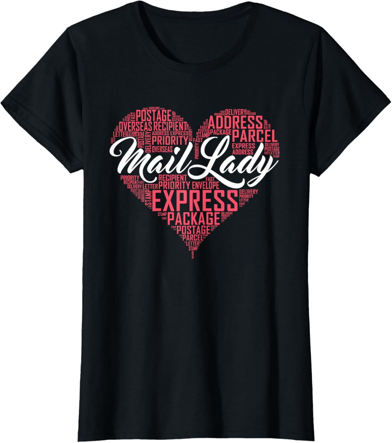Mail Lady Heart Shirt Phonetic Postal Office Woman T-Shirt - Walmart.com