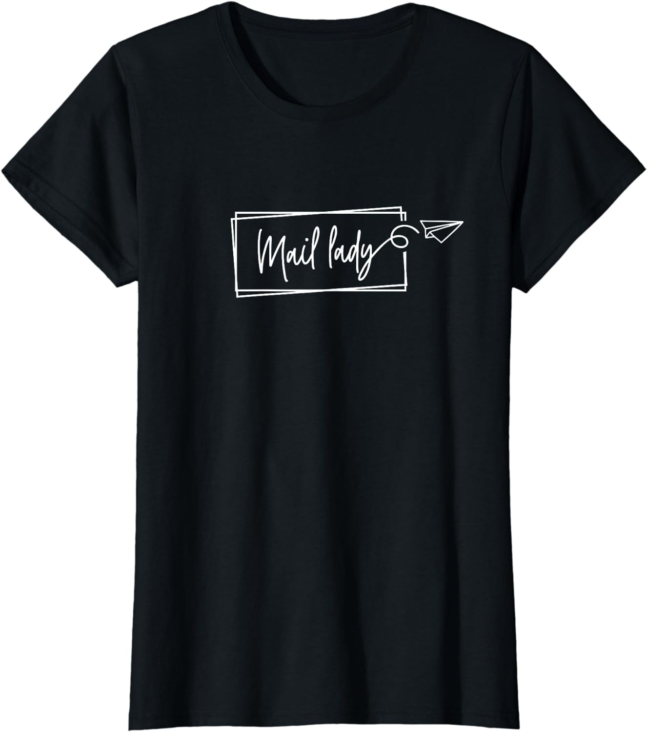 Mail Lady Minimal Paper Airplane Mail Carrier Postal Worker T-Shirt ...