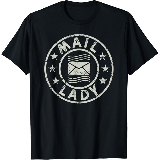 Mail Lady Postal Worker Appreciation Stamp World Post Day T-Shirt ...