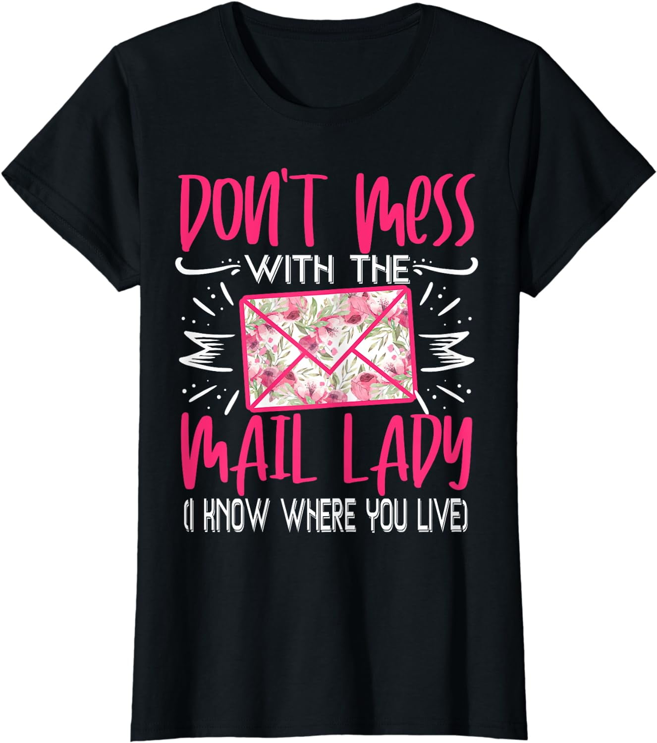 Mail Lady Postal Worker Carrier Funny Thank You Mailman T-Shirt ...