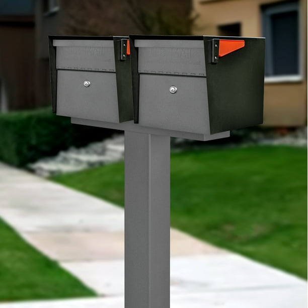 Mail Manager X2 Locking Mailbox Combo Kit w/ In-Ground Post, Black ...