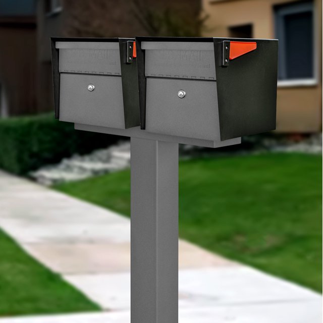Mail Manager X2 Locking Mailbox Combo Kit w/ In-Ground Post, Black ...