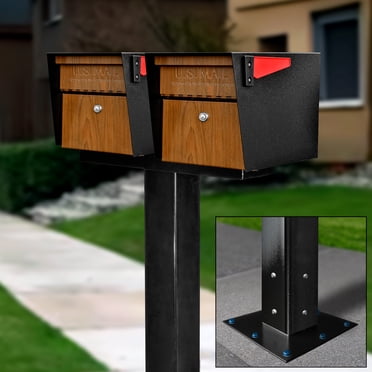 Mail Manager X2 Locking Mailbox Combo Kit w/ In-Ground Post, Wood Grain ...