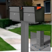 Mail Manager X2 Locking Mailbox Combo Kit w/ In-Ground Post, Wood Grain ...