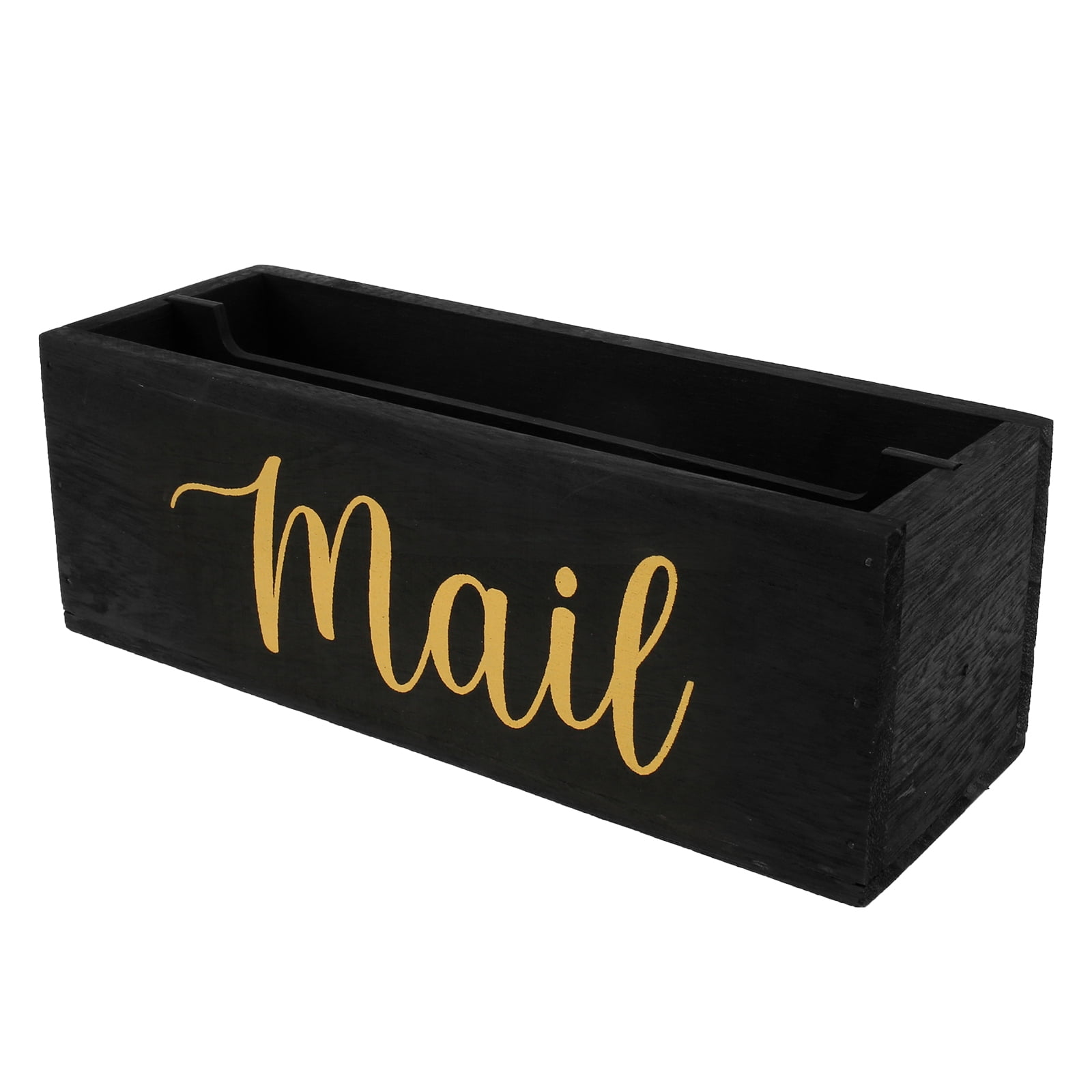 Mail Organizer Solid Tung Wood Mail Holder with 2 Slots Decorative Mail ...