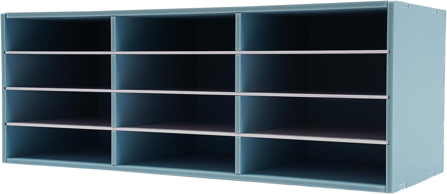 Mail Sorter, 12 Compartments Paper Organizer Storage, Wood Literature ...