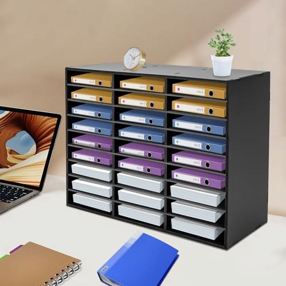 Mail Sorter Desktop, 27 Slots Mailbox for Classroom, Black Literature ...