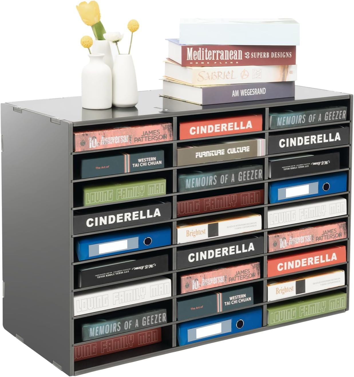 Mail Sorter Organizer, 27 Slots Vertical Literature Organizer, Desktop ...