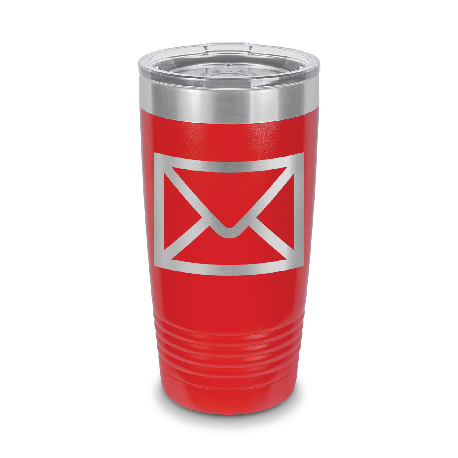 Mail Tumbler 20 oz - Laser Engraved w/ Clear Lid - Stainless Steel ...