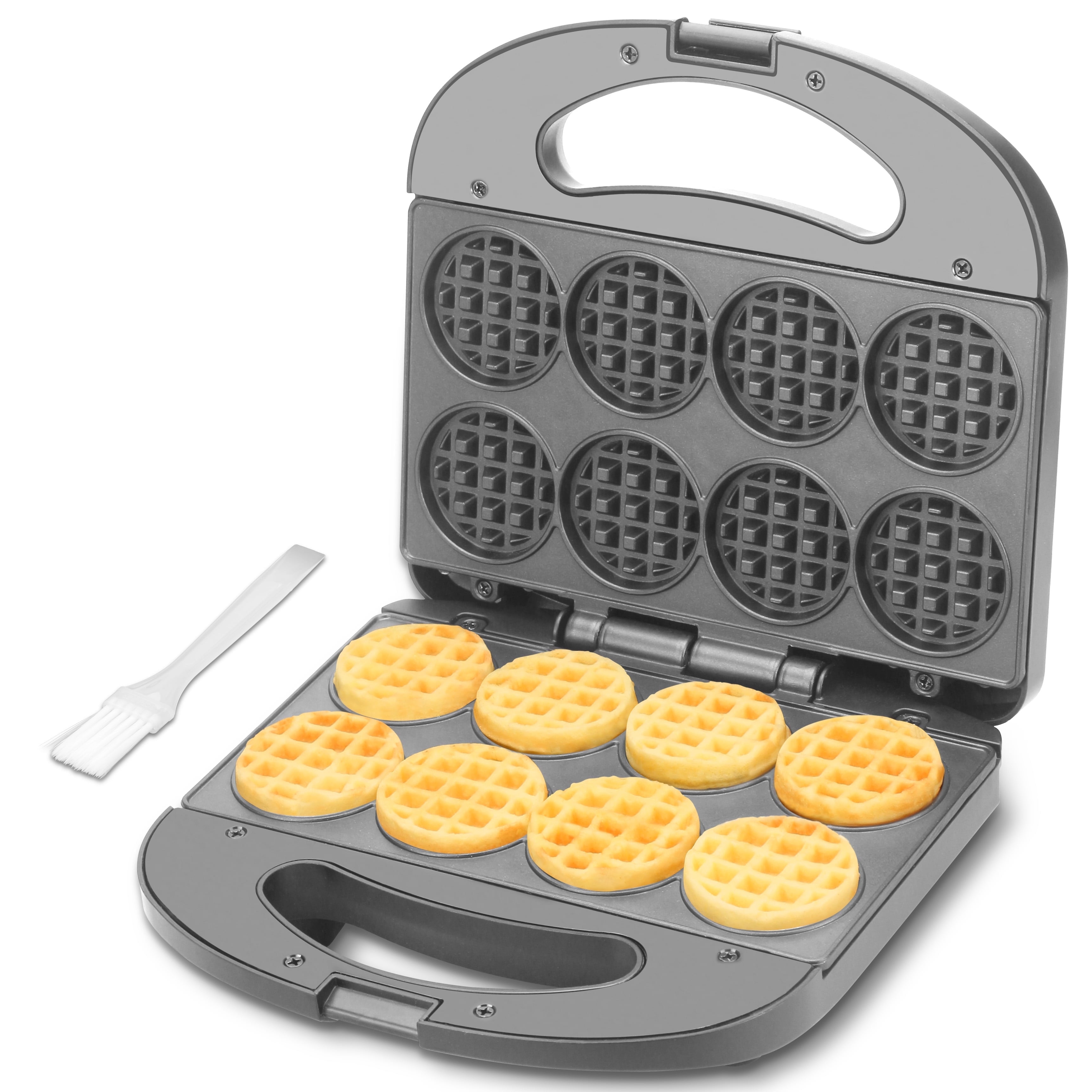 Mailand 8 x 2'' Mini Waffle Maker Machine, Tiny Waffle Bites Iron, Bake ...
