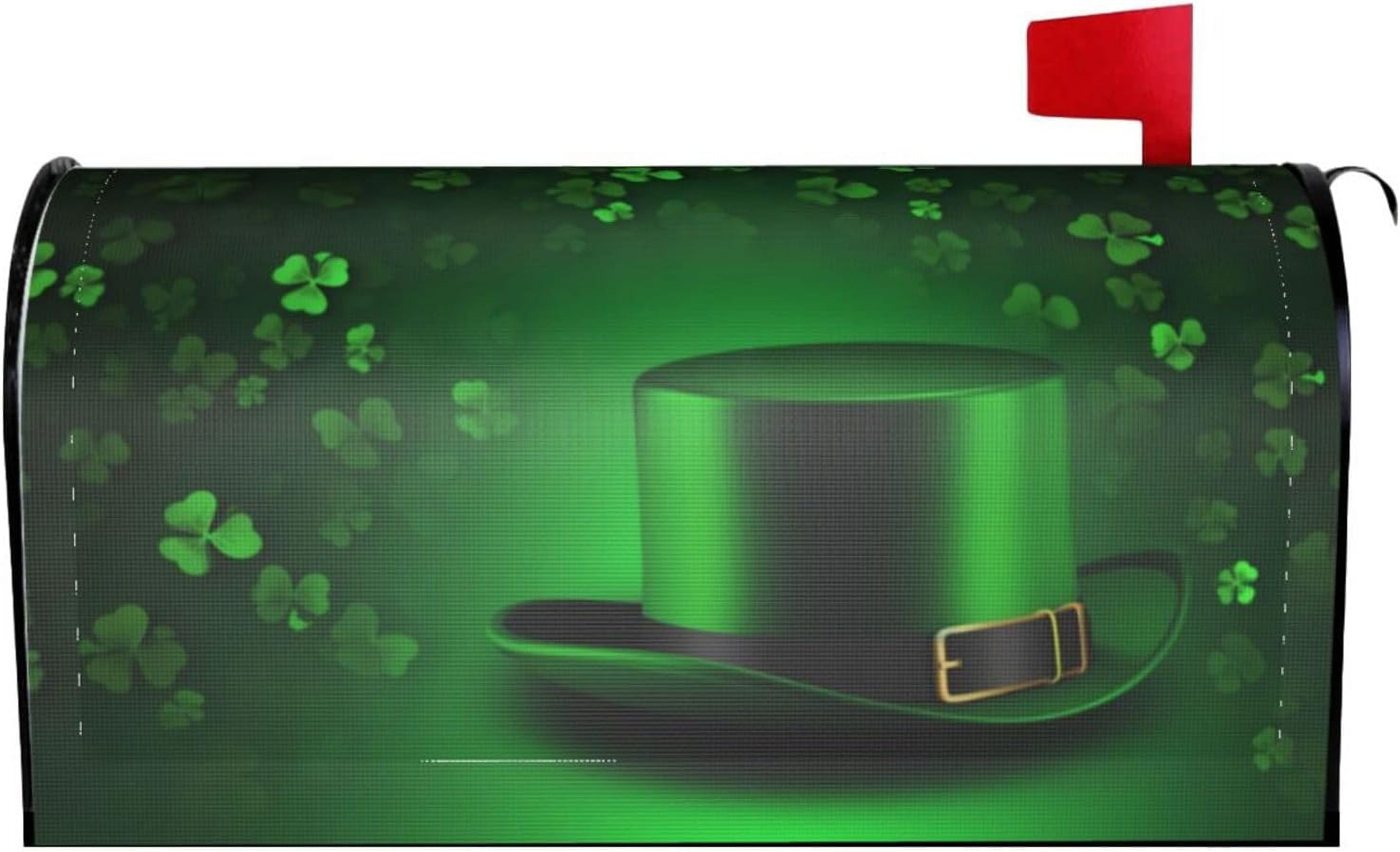 Mailbox Cover, Green Shamrock Hat Letter Box Cover Magnetic Mail Wraps ...